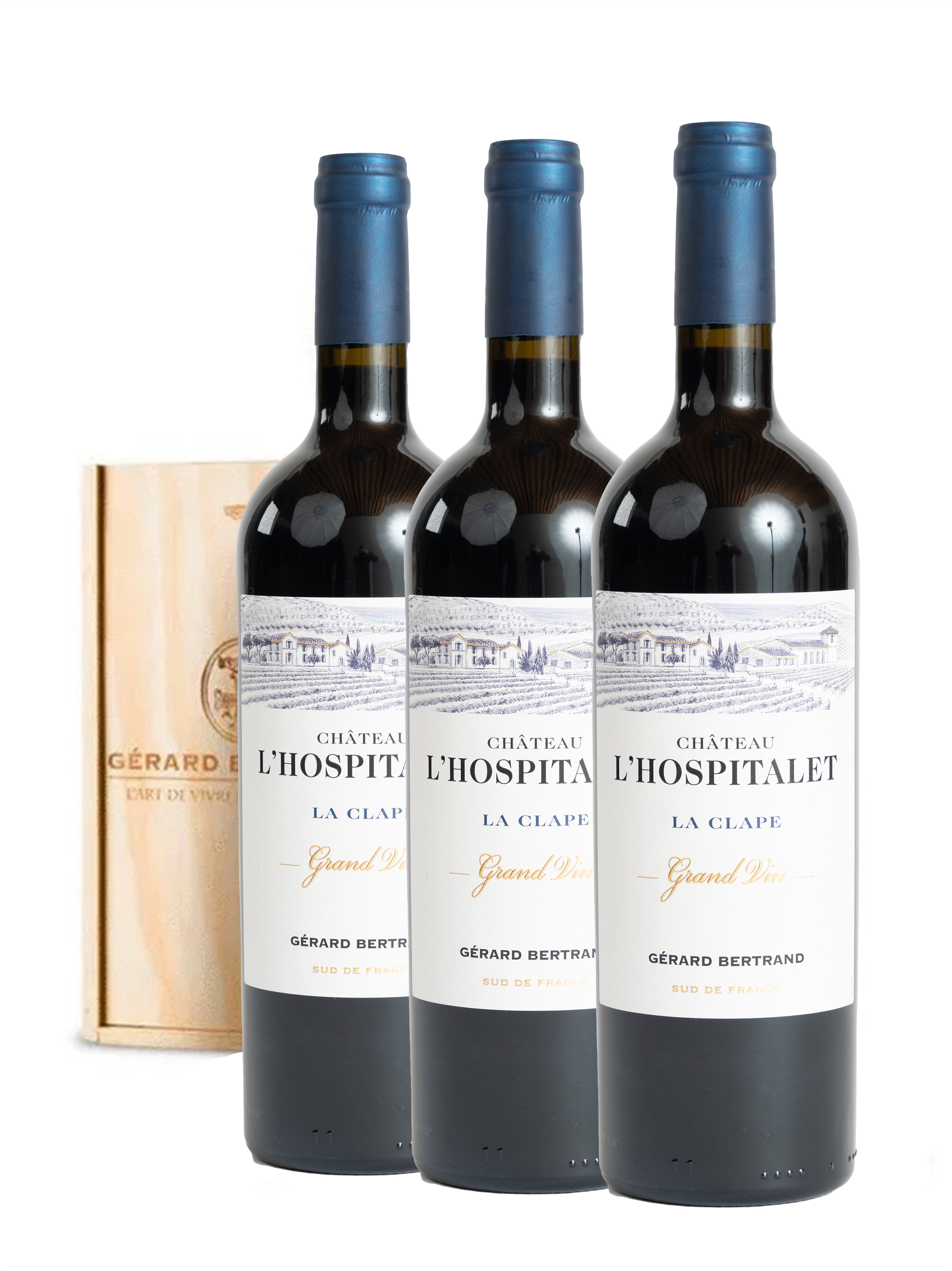 Verticale Château l'Hospitalet Grand Vin rouge 2020, 2021 et 2022
