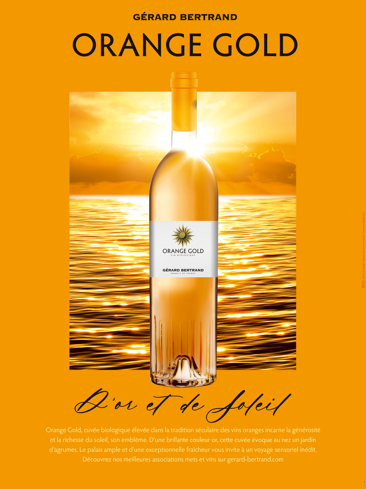 Orange Gold 2022 – Vin Orange Bio 75cl | Gérard Bertrand | Vin de Macération | Naturel ...